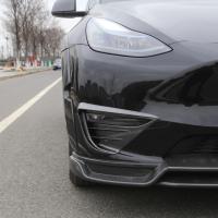 China Wolf Tooth Style Front Fog Light Frame Trim Exterior Modification Accessories for Tesla Model Y 2019-2024 for sale