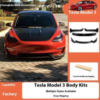 China No-Drill Front Lip Compatible with Tesla Model 3/Y: Damage-Free Installation Exterior Mod Decor Exterior Upgrade Decor Accessory for sale