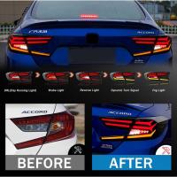 China Fishtail-shaped Y-shaped LED Modified Digital Taillights for Honda Accord 2018-2019 Dynamic Turn Signal Light for sale