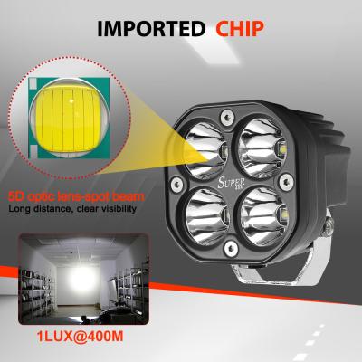 China Highlight Strong Light High Power Condensing Yellow White Two-Color Four-Leaf Clover 3-Inch 4400 Lumens 9-30V DC LED Work Light for sale