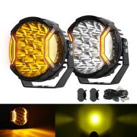 China Highlight 4X4 Modified Off-Road Vehicle Spotlight Three-Sided Luminous 7-Inch Lamp 100W  Lumens 32V Universal Fitment for sale