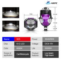 China S25 New 2.5 Inch Dual Lens Dual Direct Laser Effect Car LED Headlights Super Bright Far & Near Light 12V 60W 18000LM for sale