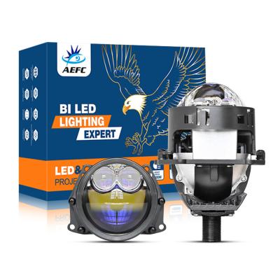 China 90W High-Power Super Bright LED Dual-Light Lens 12V New Car Headlights 3 Inch Dual Direct Laser Far Light Integrated for sale