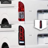 China LED Modified Digital Taillights for Toyota Hiace 2005-2018 Dynamic Turn Signal Light for sale