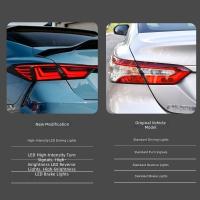 China Dragon-scale Saw-tooth Scale LED Tail Lights Through-trunk Tail Light for Toyota Camry 2018-2021 Dynamic Turn Signal Light for sale