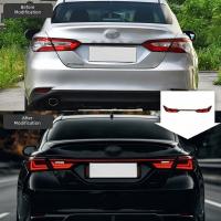 China Dragon-scale Saw-tooth Scale LED Tail Lights Through-trunk Tail Light for Toyota Camry 2018-2021 Dynamic Turn Signal Light for sale