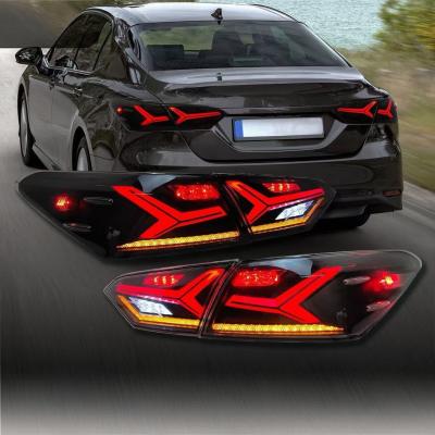 China Fishtail-shaped Y-shaped LED Modified Digital Taillights for Toyota Camry 2018-2021 Dynamic Turn Signal Light for sale
