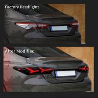China Fishtail-shaped Y-shaped LED Modified Digital Taillights for Toyota Camry 2018-2021 Dynamic Turn Signal Light for sale