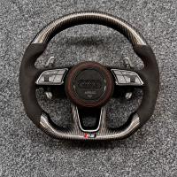 China Carbon Fiber 3 Spoke Flat Bottom Sports Steering Wheel Assembly Modification Upgrade for Audi A3A4A5A6A7Q3Q5Q7 for sale