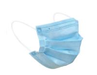 China White And Blue 3 Ply Non Woven Face Mask 17.5*9.5cm Against Avoid Bacteria for sale
