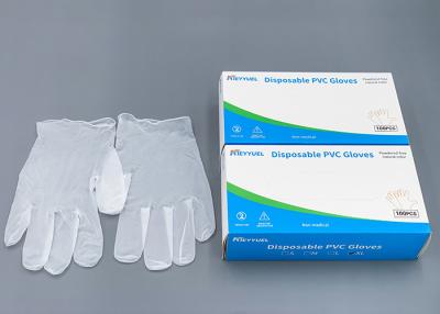 China 245mm Clear Industry Vinyl Disposable Pvc Gloves / Customers' Logo for sale