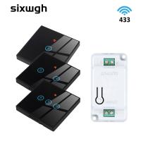 China Wireless Touch Wall Switches Sets RF433 1gang Luxury Glass Panel Remote Control Switch for sale