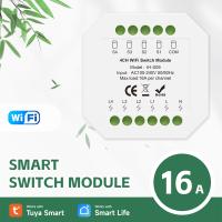 China Tuya 4 Gang WiFi Smart Relay Switch Module 16A, Hidden In-wall Smart Switch, Voice & APP Remote Control for sale