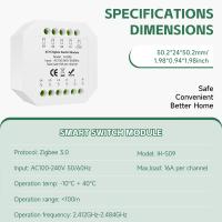 China Tuya Zigbee3.0 4CH Smart Switch Module 16A, Hidden In-wall Smart Relay with Timer, Scene Linkage & Power-off Memory for sale