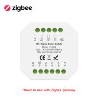 China Tuya Zigbee3.0 4CH Smart Switch Module 16A, Hidden In-wall Smart Relay with Timer, Scene Linkage & Power-off Memory for sale