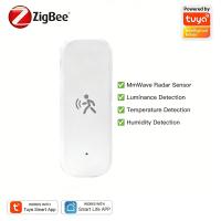 China 4 in 1 Zigbee Tuya mmWave Radar Human Motion Sensor | Brightness, Temperature, Humidity Detection Smart Sensor for sale