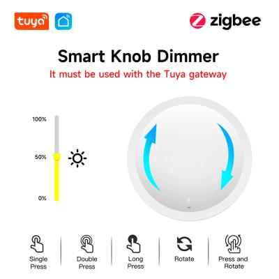 China Tuya Zigbee Smart Knob Dimmer Switch, Wireless Scene Controller & Remote Dimmer for Smart Lights, Supports Single/Double/Long Press & Rotate, Works with Alexa Google Assistant, Requires Tuya Gateway for sale