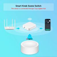 China Tuya Zigbee Smart Knob Dimmer Switch, Wireless Scene Controller & Remote Dimmer for Smart Lights, Supports Single/Double/Long Press & Rotate, Works with Alexa Google Assistant, Requires Tuya Gateway for sale