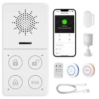 China Tuya WiFi Burglar Alarm System Host – 130dB High-Pitched Siren, APP Remote Control, Auto Arm/Disarm, SOS Emergency, DIY Smart Security Kit with PIR Motion, Door Sensor, Remote & Doorbell for sale