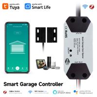 China Smart Garage Door Controller – Tuya WiFi/ZigBee Garage Door Opener Module, APP Remote Control, Voice Command with Alexa & Google Home, Timing & Historical Record, Easy Installation with Door Sensor for sale