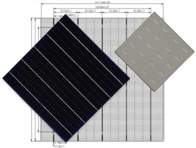 China Monocrystalline Silicon Solar Cell 158.75x158.75mm 5BB High Efficiency 18.7% for sale