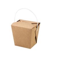 China Disposable Rectangle Takeout Hard Paper Box Tray Kraft Food Noodle Box for sale