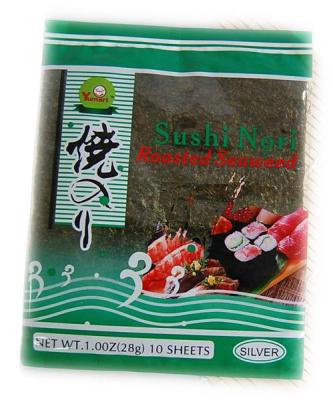 China Roasted Alga Sushi Yaki Nori Seaweed 10 Sheets for sale