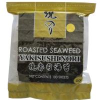 China Golden Roasted Yaki Nori Seaweed Crispy 50 Nori Algae Sheets for sale