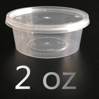 China 50ml 2oz Disposable Food Container Tableware Plastic Sauce Cup With Lids for sale