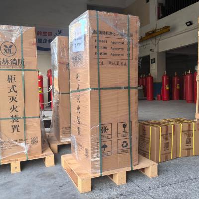 China Small Footprint Red 100L HFC-227ea Cabinet Fire Extinguishing Suppression Clean Agent System for sale