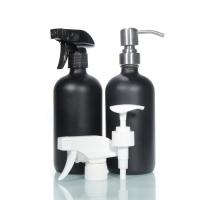 China Brown Amber Glass Lotion Bottles 16oz 200ml 480ml OEM for sale