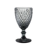 China Embossed Red Wine Glass Goblets Glassware Grey ODM for sale
