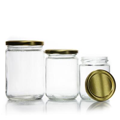 China Wholesale Empty 8Oz 16Oz 24Oz Preserving Honey Pickles Kitchen Glass Storage Jars With Sealed Lid for sale