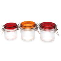 China High Quality Wholesale150ml 200ml 250ml Round Glass Storage Jar For Honey Jam Pickles  With High Lid for sale