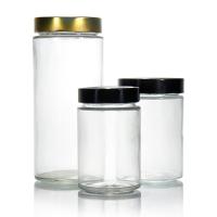 China Quick Delivery 380Ml 500Ml 16Oz Crystal Clear Canister Pickle With Lug Cap for sale