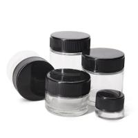 China Straight Sided Clear Amber Glass Cosmetic Jars Storage 5g 40g 80g 110g for sale