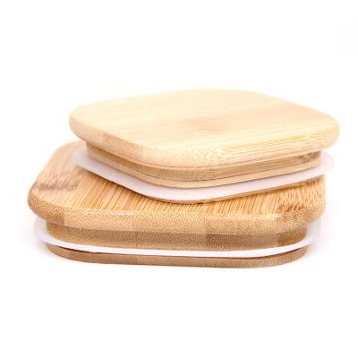 China 70mm/86mm Friendly Mason Lids Reusable Bamboo Caps Tops with Straw Hole for sale