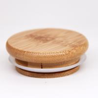 China Reusable Bamboo Cup Lids Wooden Mug Lid Wide Mouth 70mm for sale