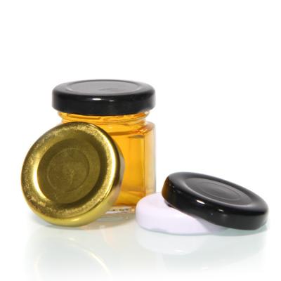 China Custom Printed Glass Honey Jar Bottle Cap Tinplate Lug Closures for sale