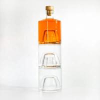 China Red Wine Alcohol Glass Liquor Bottles With Cork 750Ml Personalised for sale