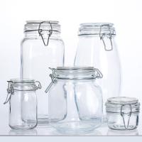 China Stainless Steel Buckle Saftey Sealed Container Coffee Storage Large Wide Mouth Glass Jars for sale