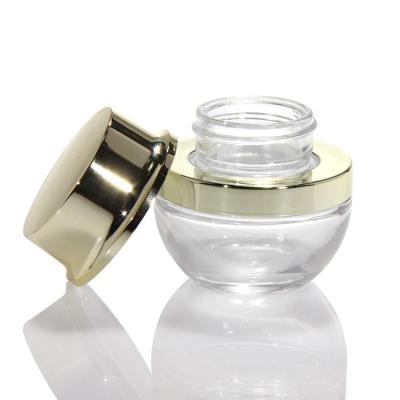 China Eco-friendly 30g 50g Custom Cream Container Cosmetic Silver Glass Jar With Cap for sale