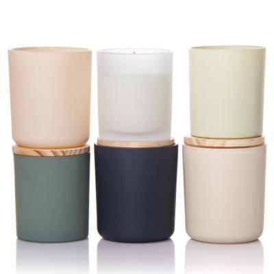 China Frosted Glass Candle Jar for sale