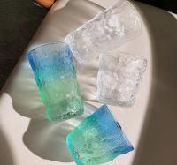 China Free Sample New Manufacturers Selling Transparent Waterfall Pattern Irish Whisky Glass Glacier Glass for sale