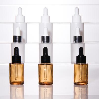 China Frosted Glass Serum Bottle Packaging for sale