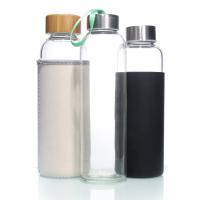 China Customized Logo High Borosilicate Glass Water Bottles Tumbler BPA FREE Water Drinking Bottle for sale