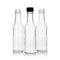China 150ml Round 5oz Hot Sauce Bottles Glass Seasoning Bottle for sale