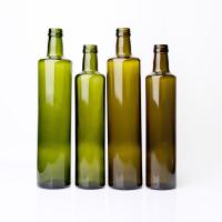 China Green Olive Glass Oil Bottle Container Bulk 250ml 1000ml 1L for sale