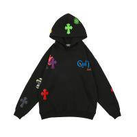 China Casual Unisex Black Plus Size Plain Heavy Hoodies Sweatshirts Embroidered Printing for sale