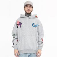 China Casual Unisex Black Plus Size Plain Heavy Hoodies Sweatshirts Embroidered Printing for sale